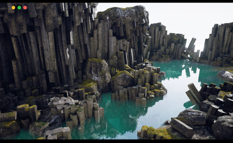【UE4/5】玄武岩柱和岩石 Basalt Columns and Rocks 21 Types – AssetKit PBR _ CGalpha