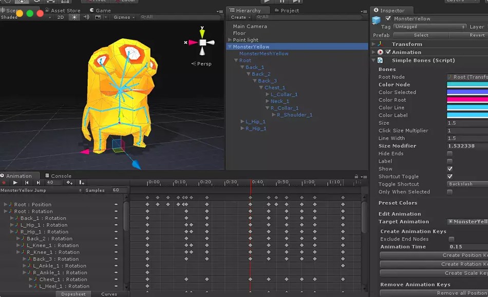 Unity插件 – 骨骼编辑器动画工具 Simple Bones – Editor Animation Tool_CGalpha